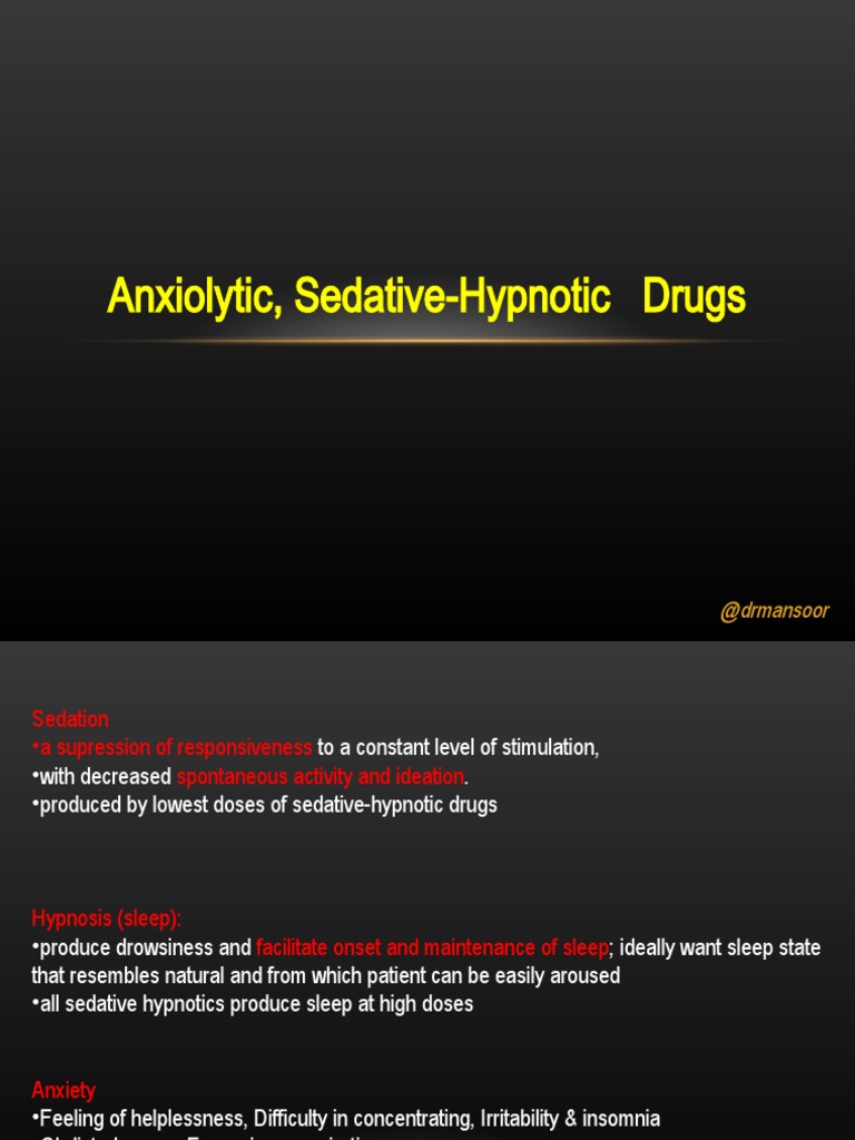 Anxiolytic, Sedative-Hypnotic Drugs | PDF | Benzodiazepine | Insomnia