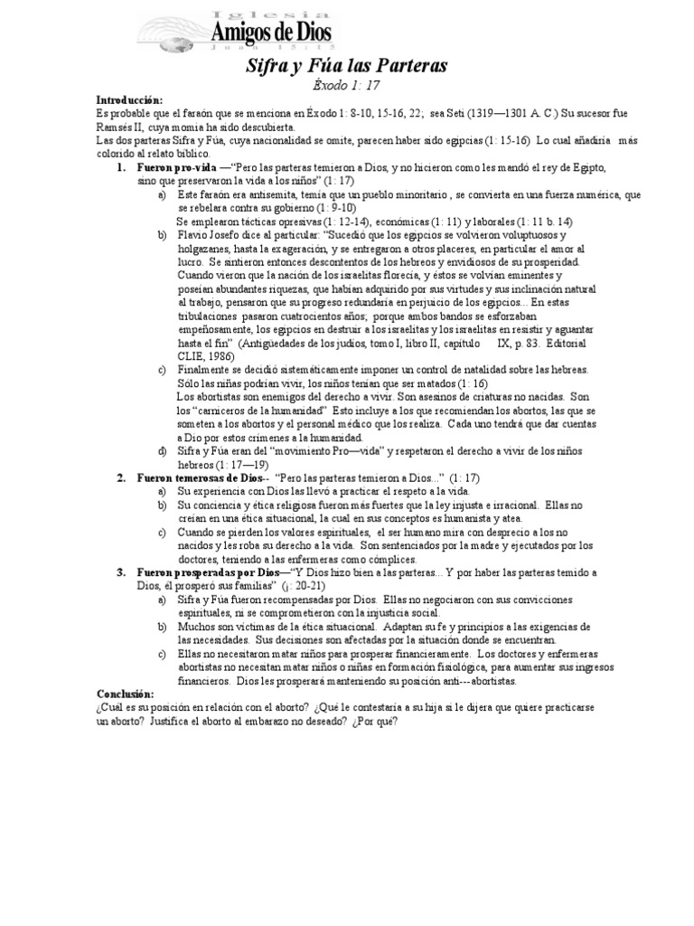 Sifra y Fúa: Parteras Pro-Vida en Éxodo | PDF | Libro del éxodo ...