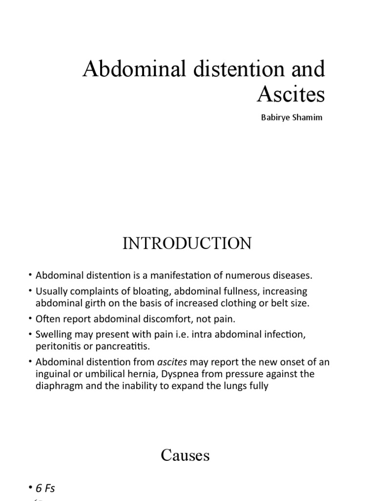 Abdominal Distention and Ascites | PDF | Cirrhosis | Edema