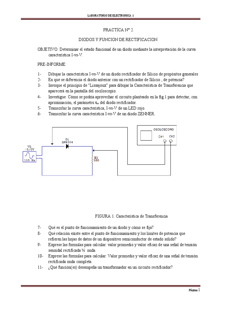 Laboratorio 2.1 Rectificadores | PDF | Rectificador | Diodo