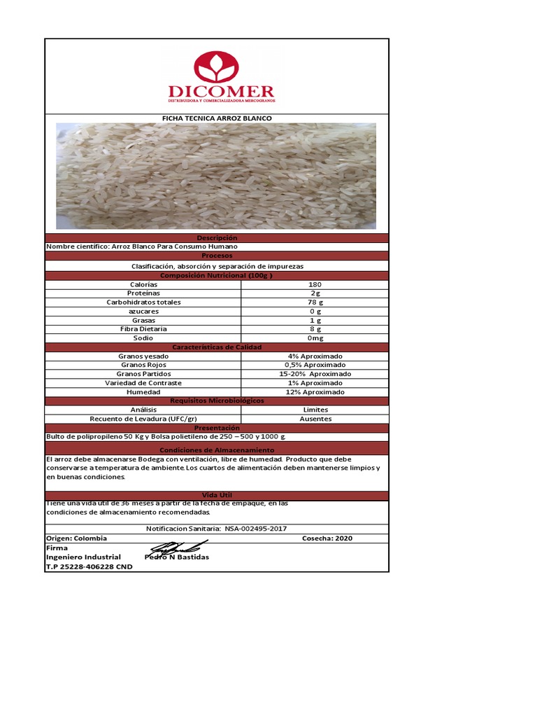 Arroz Dicomer | PDF