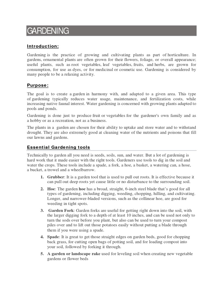 Gardening PDF | PDF | Gardens | Soil