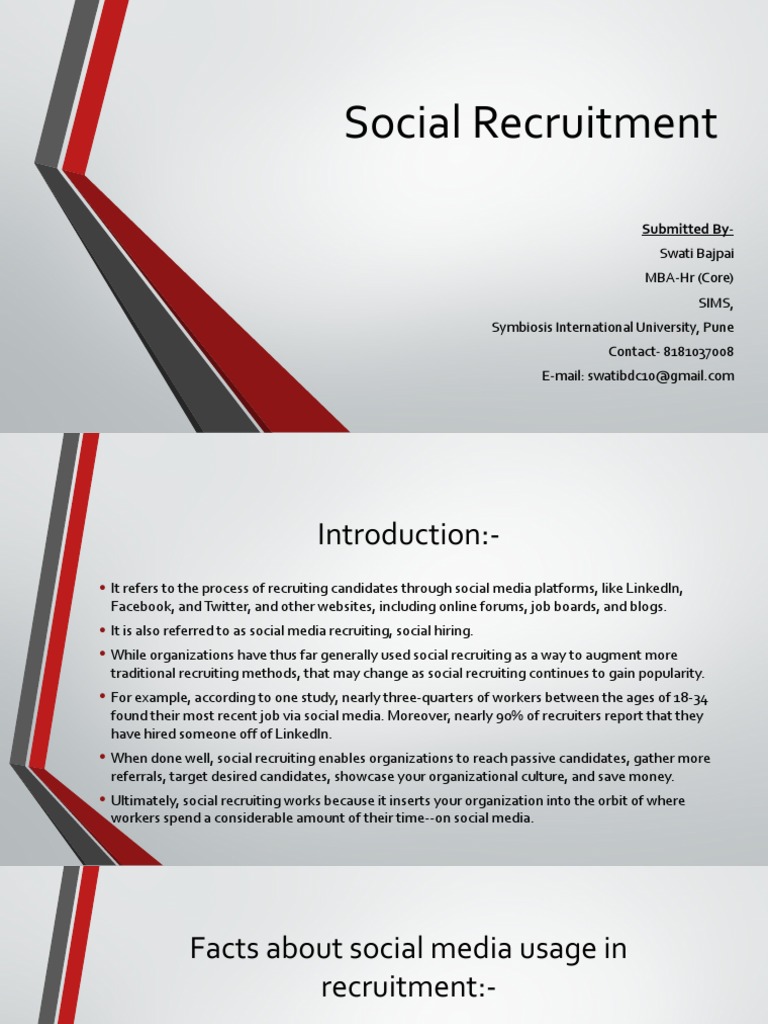 Social Recruitment: Submitted by | PDF | Social Media | Popular Culture ...