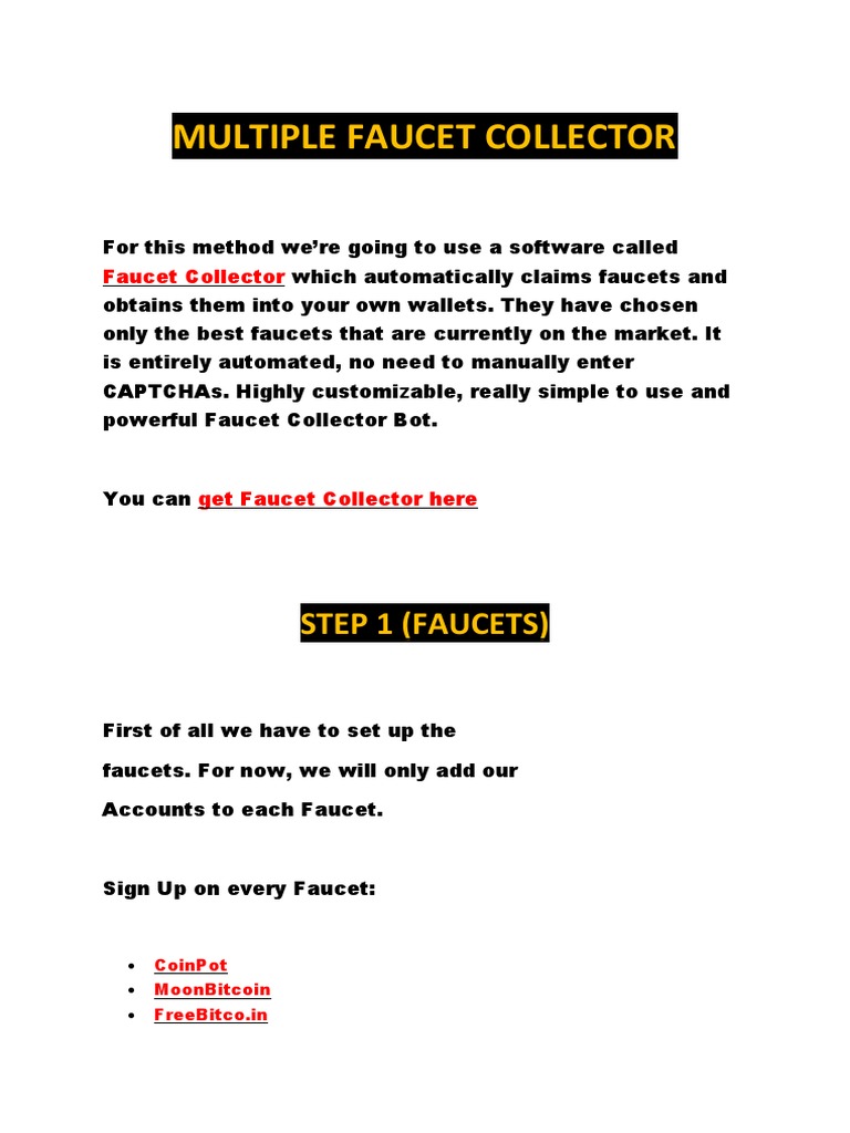 Multiple Faucet Collector: Step 1 (Faucets) | PDF | Business