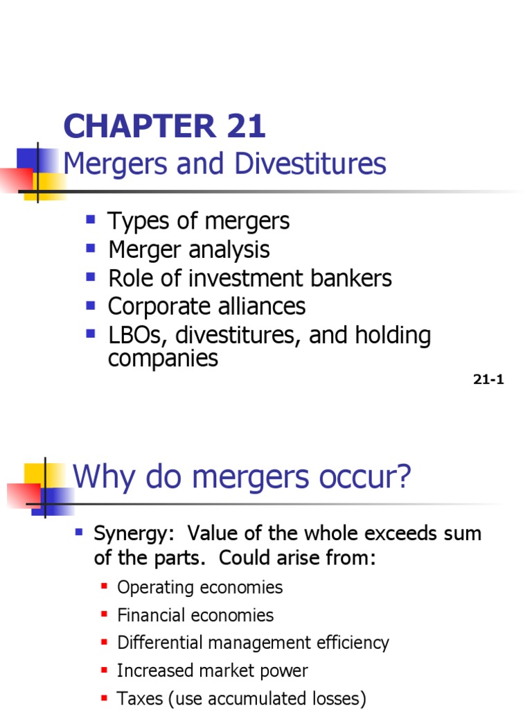 Mergers and Divestitures | PDF | Mergers And Acquisitions | Discounted Cash Flow