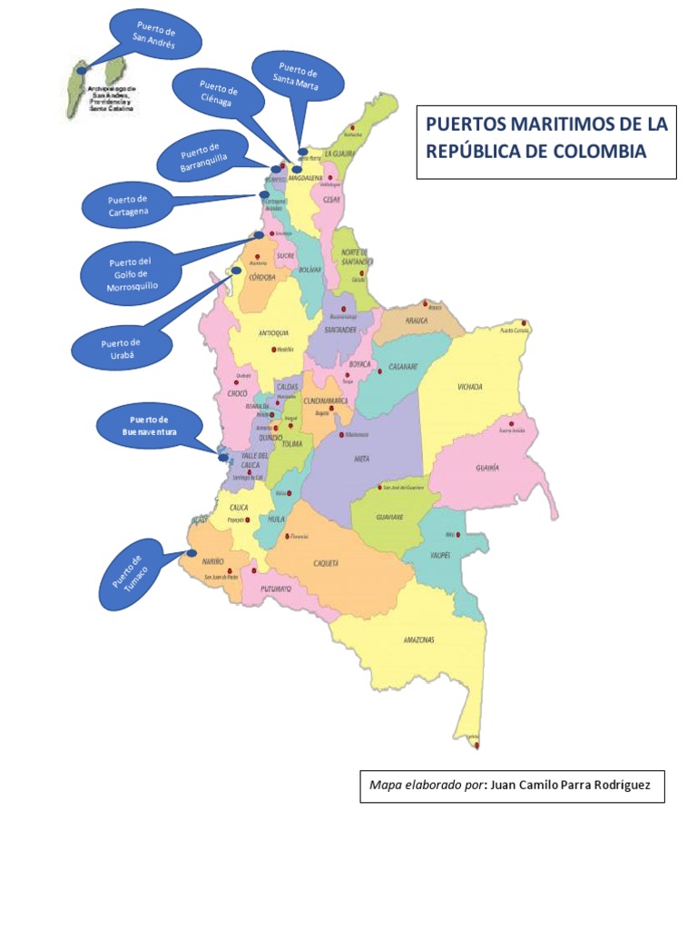 Mapa-Puertos Maritimos de Colombia PDF | PDF