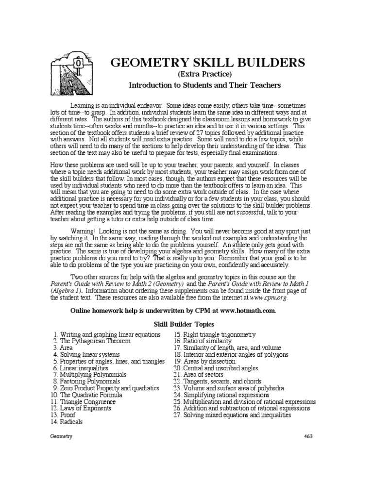 Geometry Skill Builders | PDF | Area | Line (Geometry)