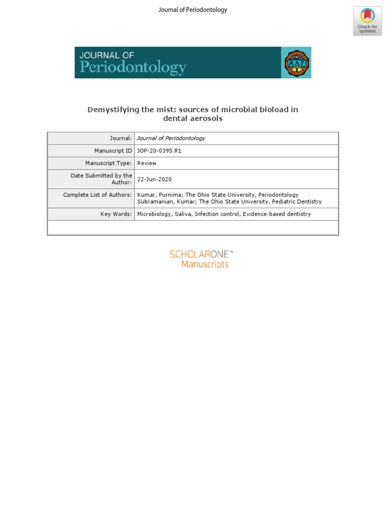 Articulo Perio 2 | PDF | Aerosol | Infection
