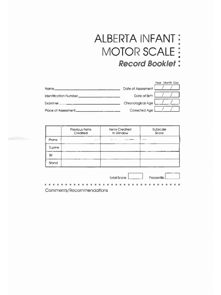 Alberta Infant Motor Scale Records PDF | PDF | Anatomical Terms Of ...