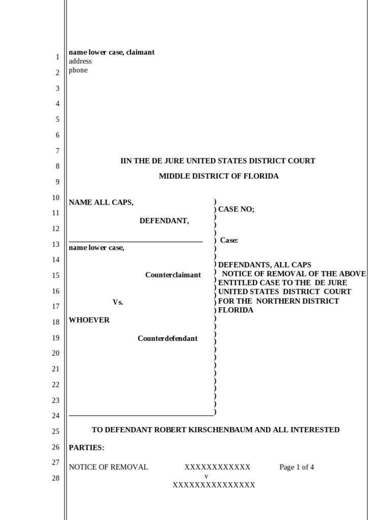 Notice of Removal | PDF | Article Three Of The United States ...