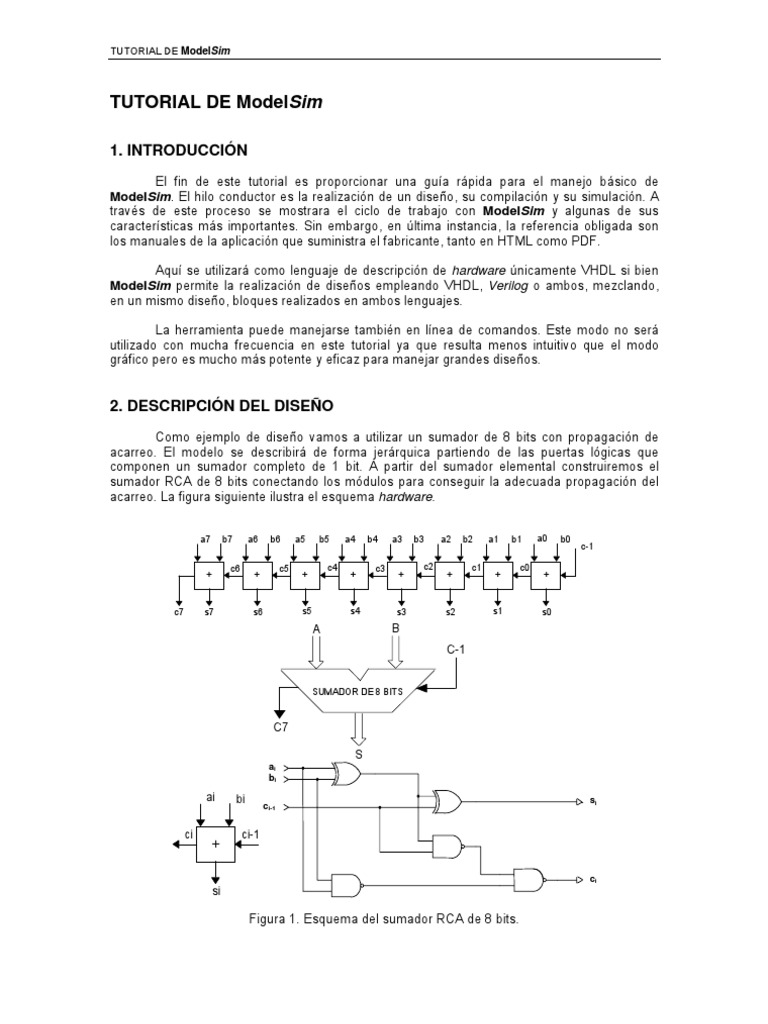 Guia Rapida Modelsim | PDF | Vhdl | Archivo de computadora