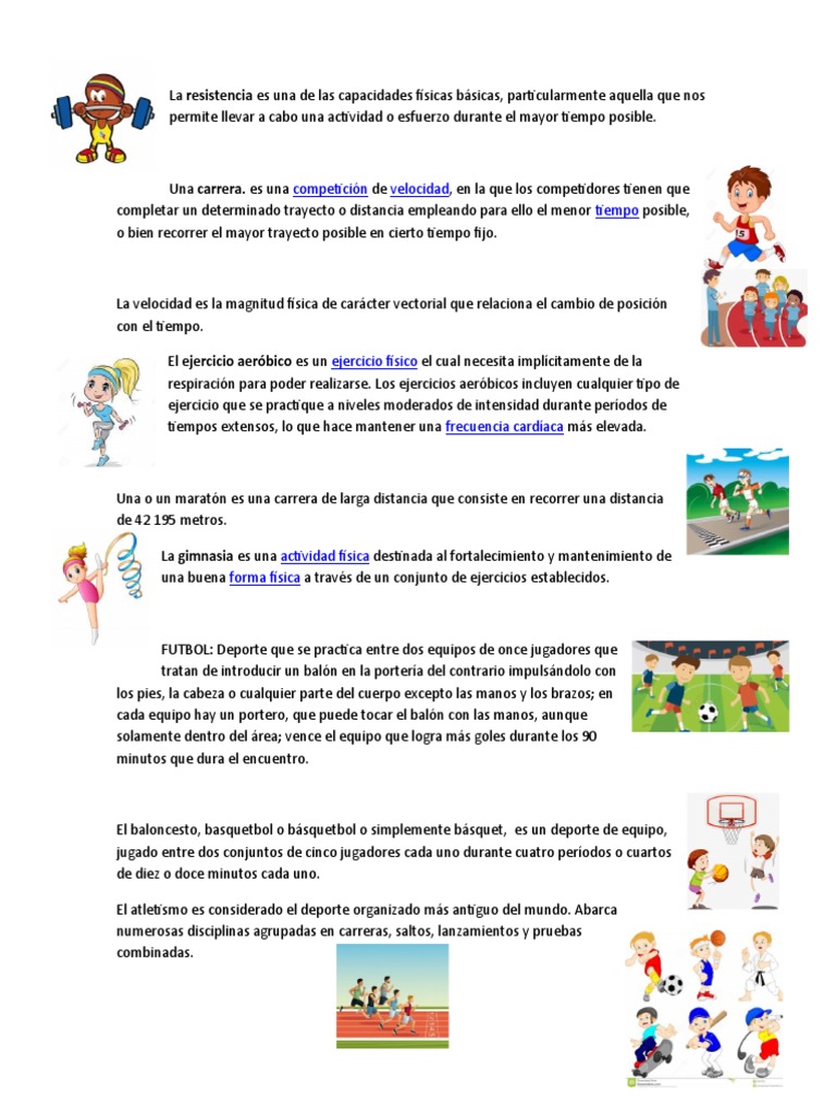 Tipos de Deportes Con Su Definicion | PDF | Pulmón | Deportes