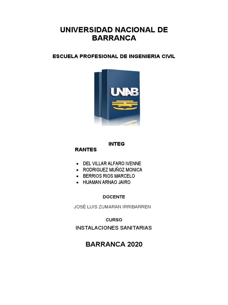 Carátula Universidad Nacional de Barranca | PDF | Ingeniero civil | Ingeniería de Edificación