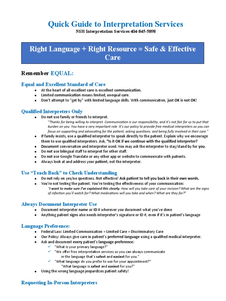 Quick Guide To Interpretation Services | PDF | Language Interpretation ...