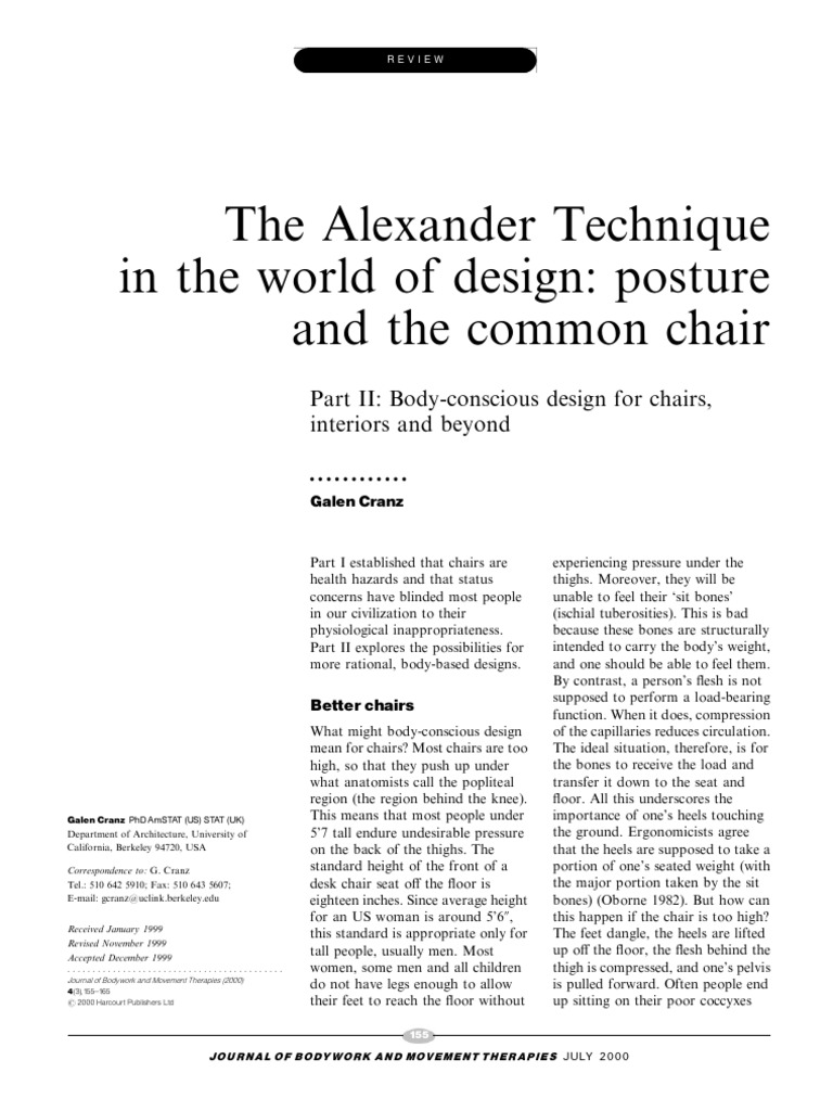 The Chair As Health Hazard Part II J of PDF | PDF | Chair | Nature