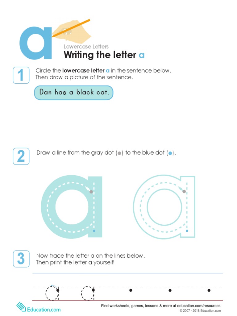 Lowercase Letters Writing A | PDF | Teaching Methods & Materials ...