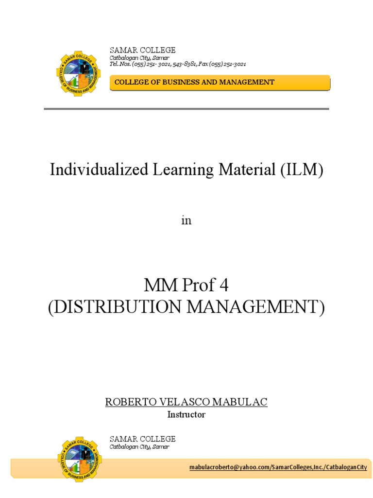 Distribution Management Course Guide | PDF | Sales | Supply Chain ...
