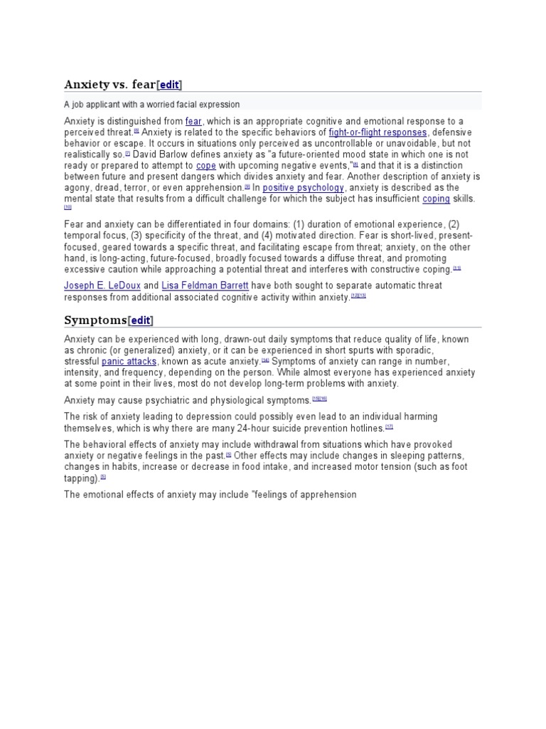 Anxiety vs. Fear: Fear Fight-Or-Flight Responses | PDF | Anxiety | Fear