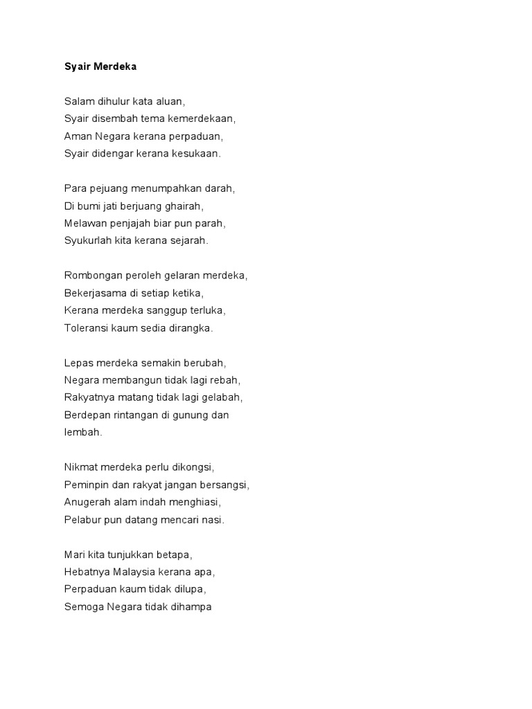Syair Merdeka | PDF