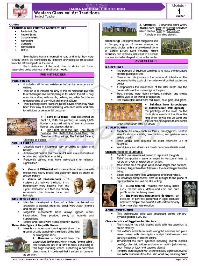 Western Classical Art Traditions: Subject Teacher | PDF | Sculpture ...