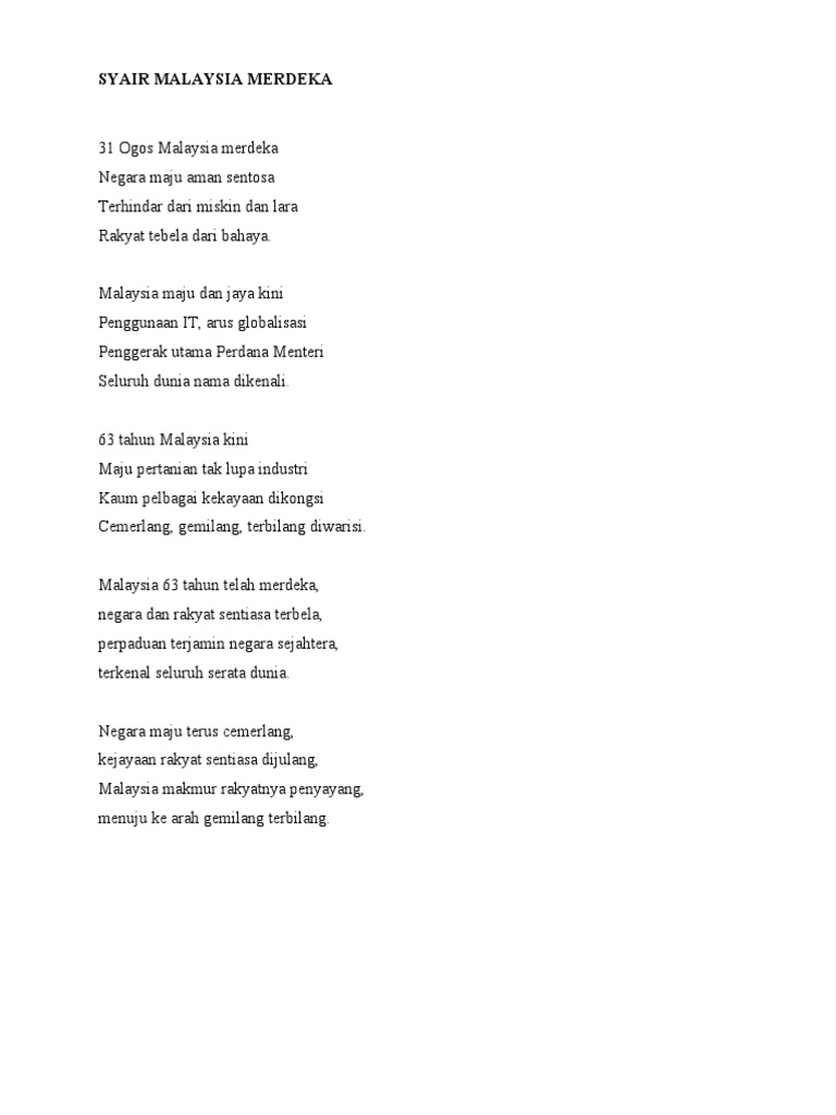 Syair Merdeka | PDF