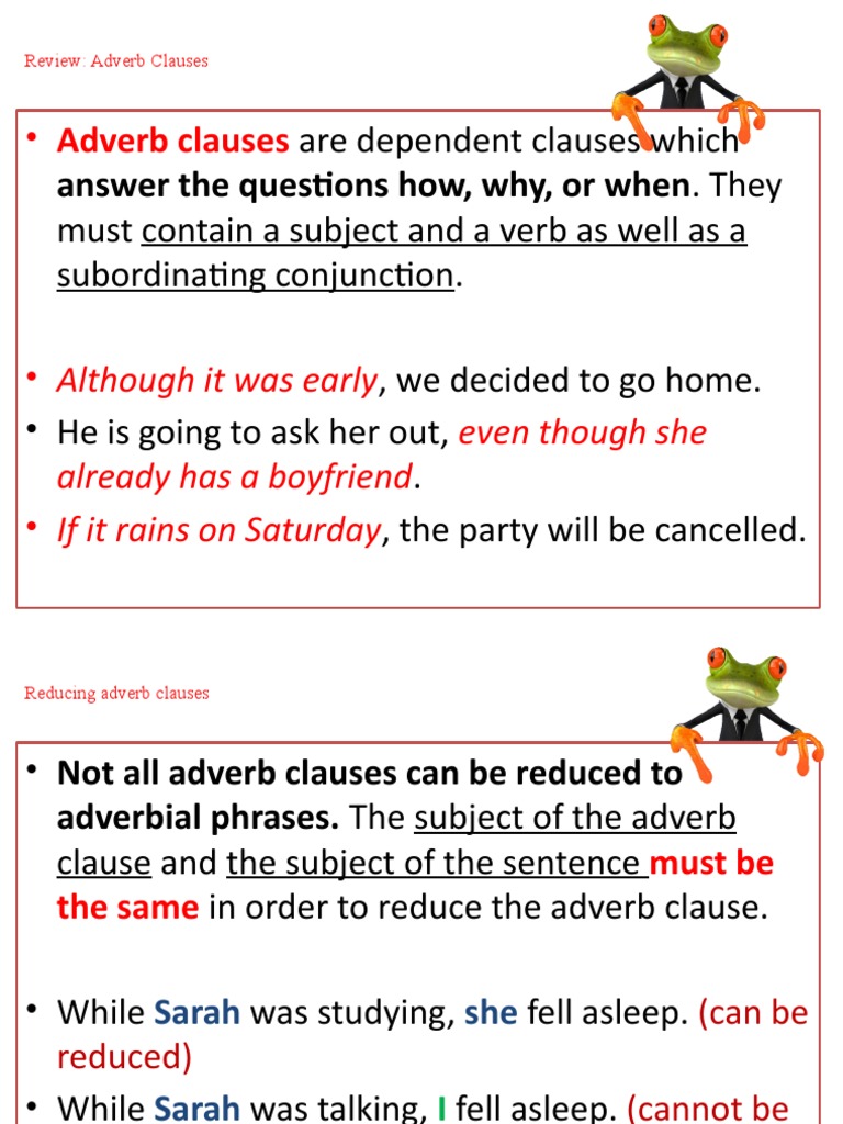 Reducing-Adverb-Clauses 41559 0 | PDF | Adverb | Verb