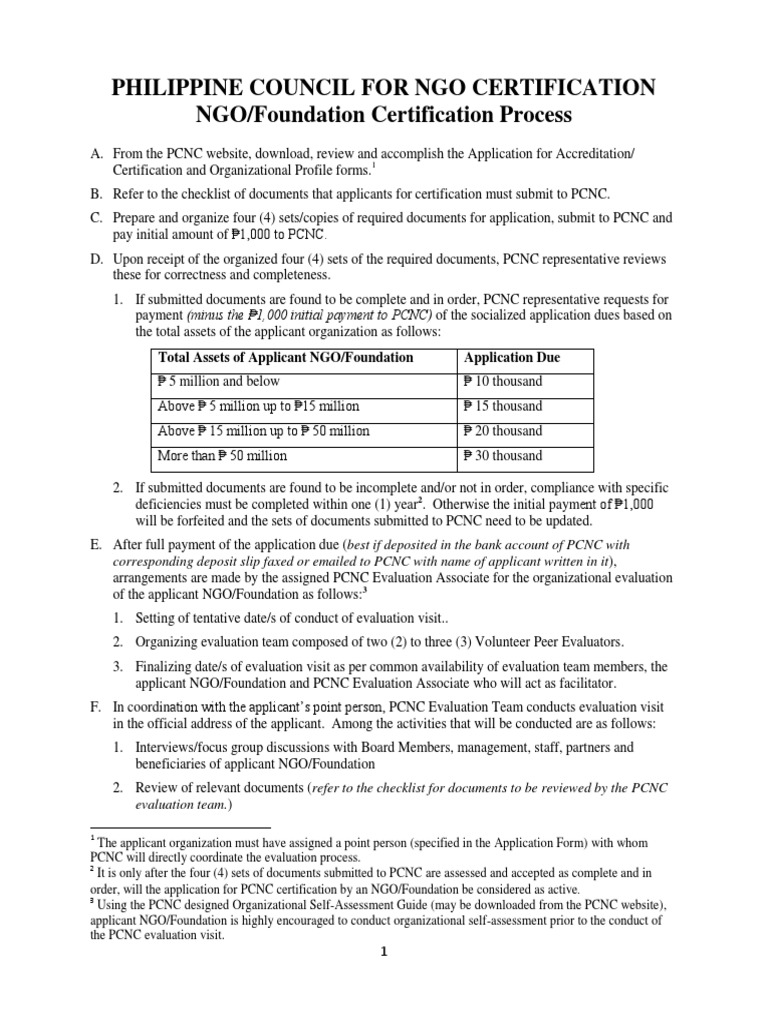 1the PCNC Certification Process | PDF | Non Governmental Organization ...