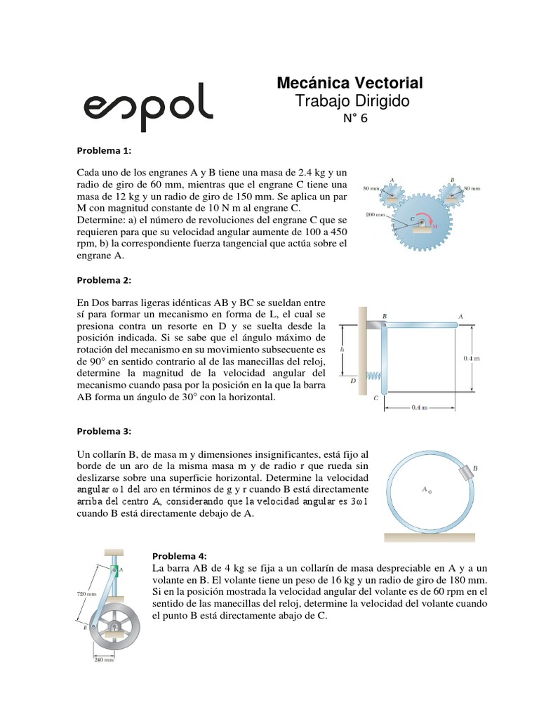 TD6 1 PDF | PDF | Engranaje | Fricción
