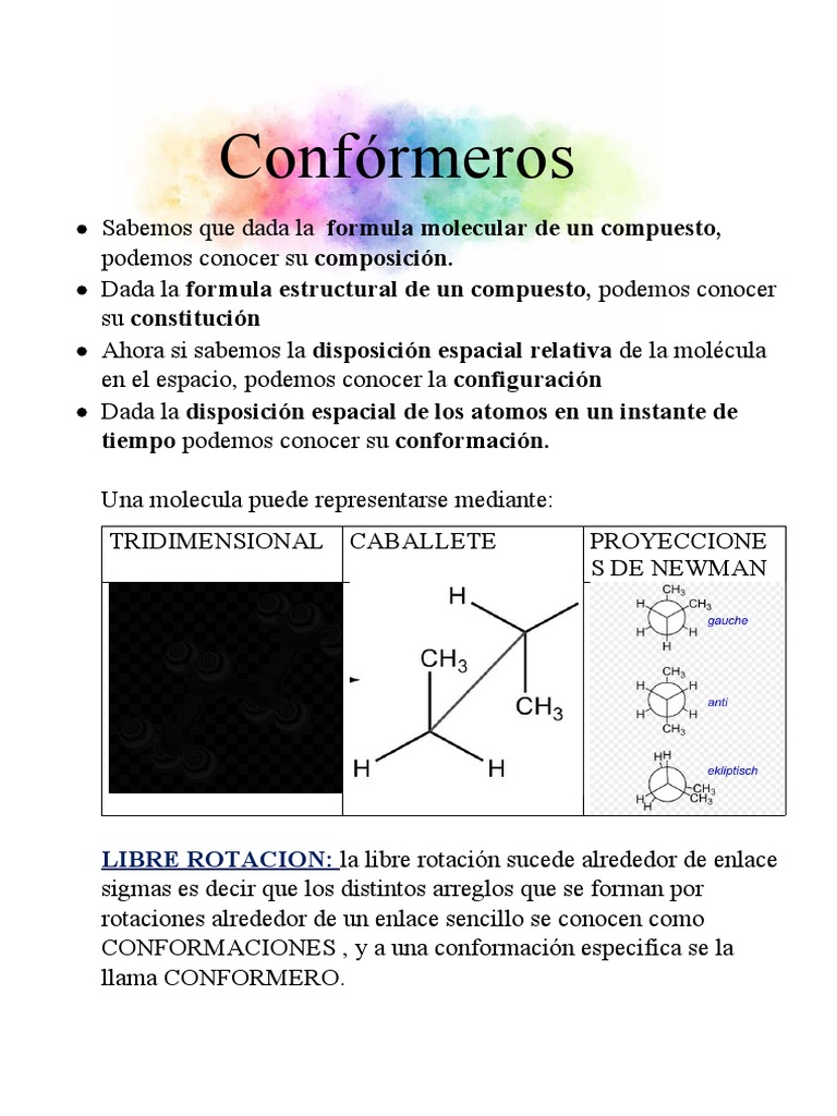 CONFÓRMEROS | PDF | Isomerismo conformacional | Alcano