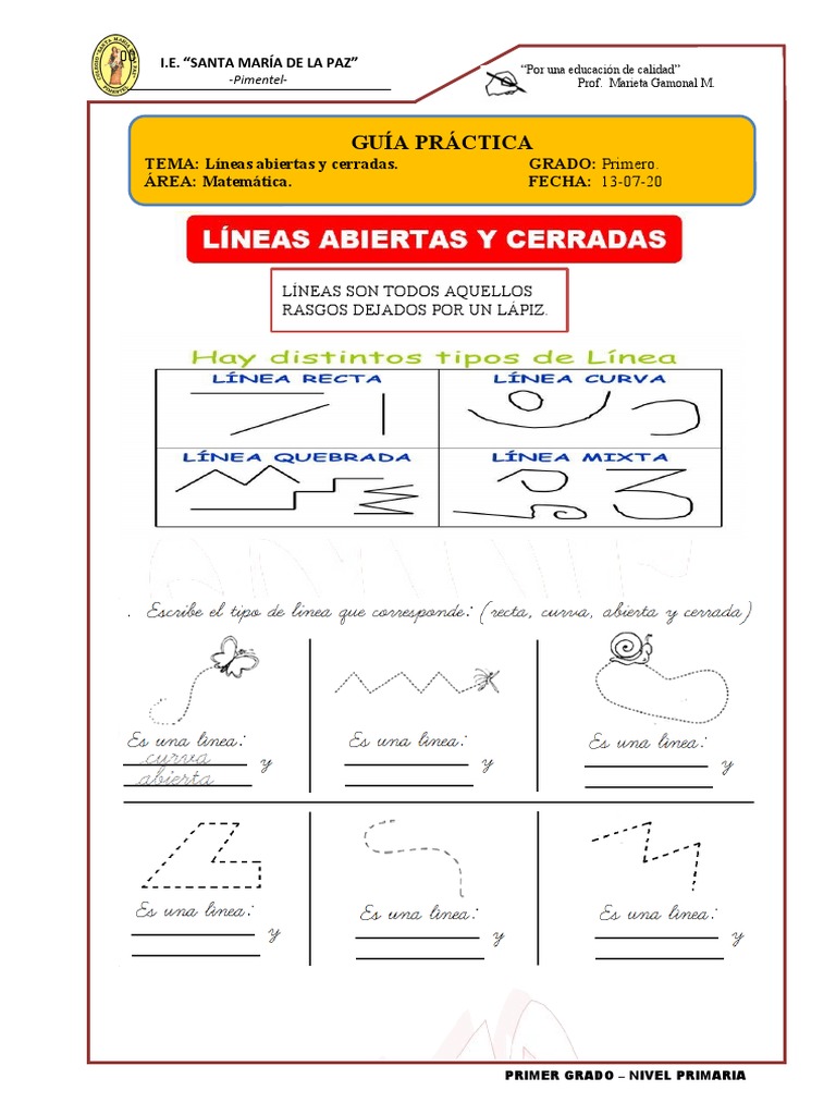 Ficha de Las Lineas Abiertas y Cerradas . | PDF