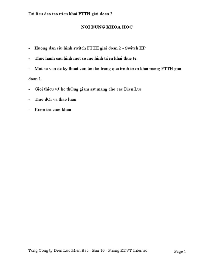 Noi Dung Khoa Hoc: Tong Cong Ty Dien Luc Mien Bac - Ban 10 - Phong KTVT Internet | PDF ...