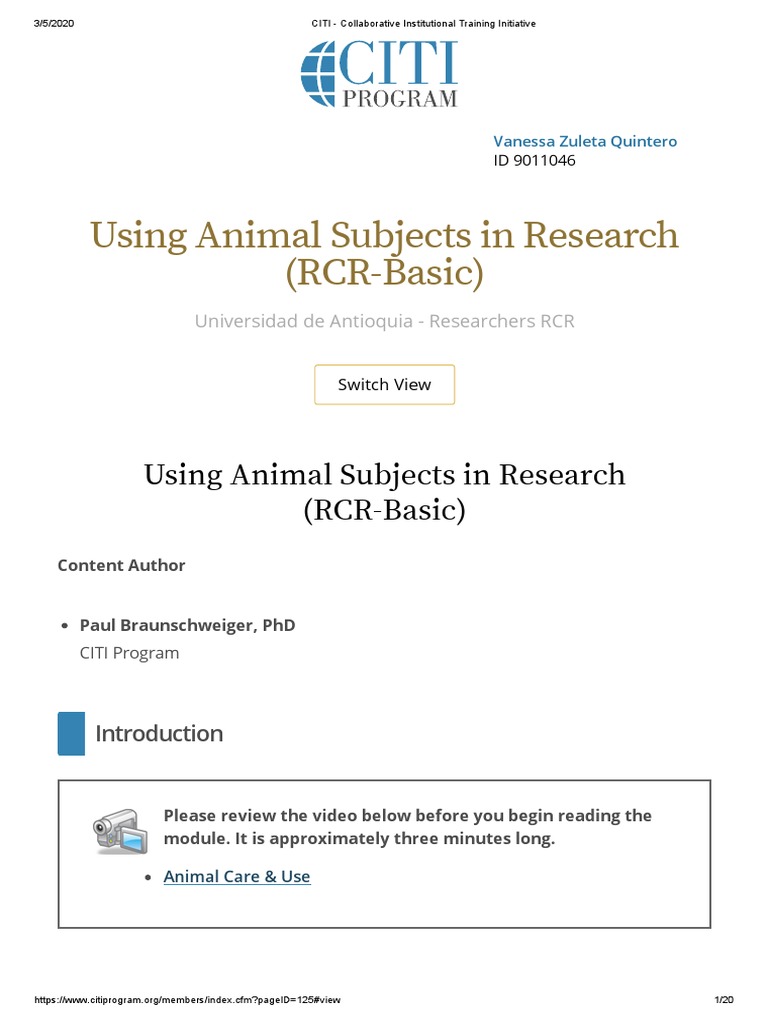 Using Animal Subjects in Research | PDF | Animal Testing | Animal Welfare