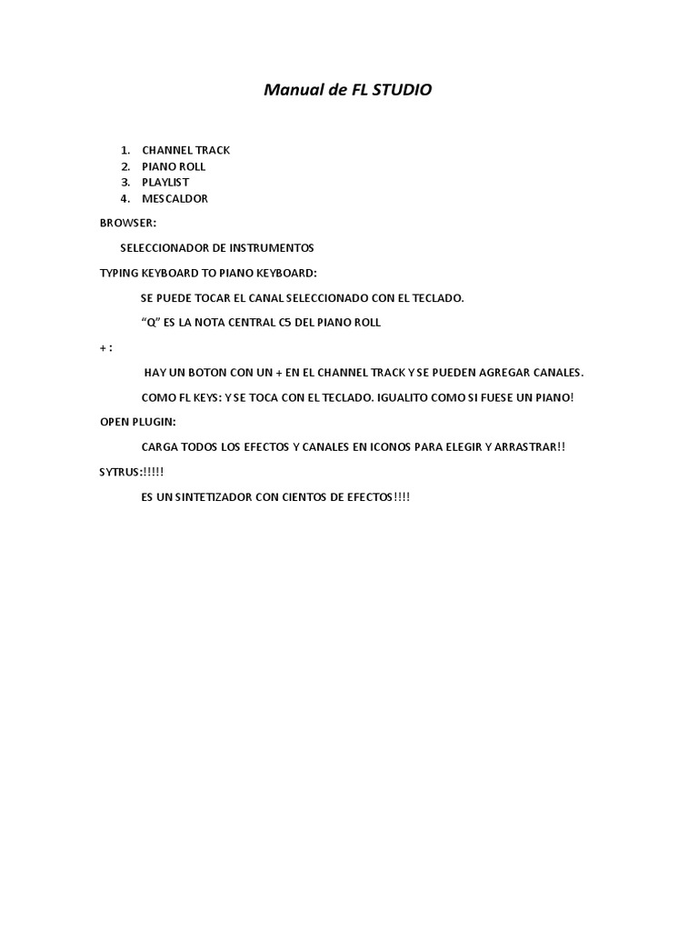 Manual FL STUDIO | PDF