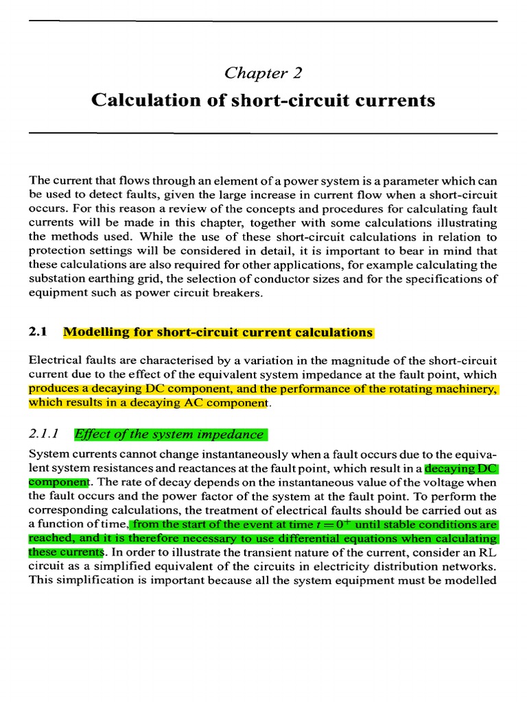 Calculation of Short-Circuit Currents: 2.1.1 Effect of The System ...