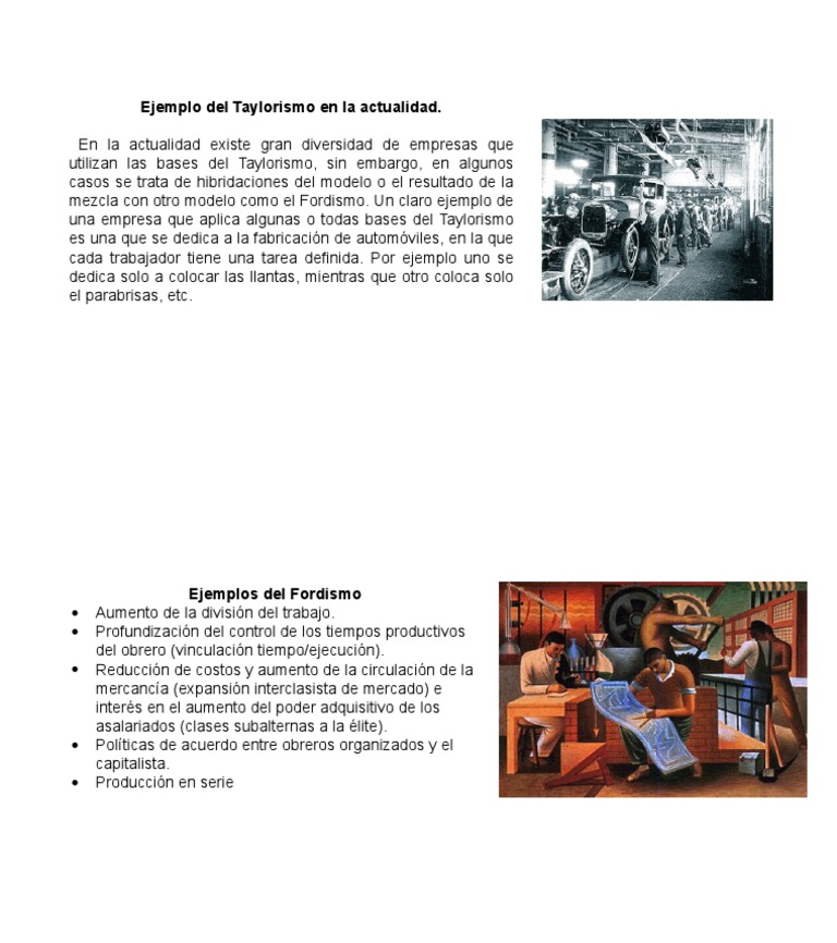 Ejemplos actuales de Taylorismo y Fordismo | PDF