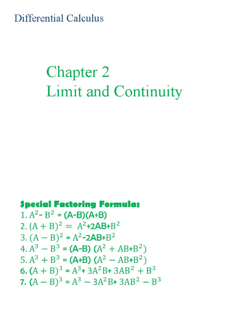 Chapter 1 Limit and Continuity | PDF | Fraction (Mathematics) | Function (Mathematics)