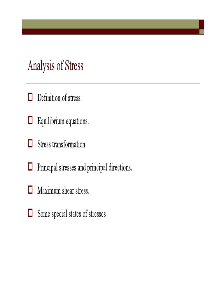 Stress Analysis and Transformation Concepts | PDF | Stress (Mechanics ...