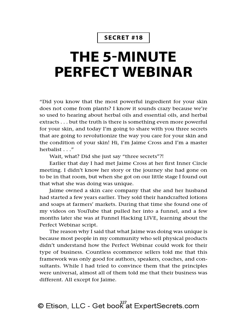 5-Minute Perfect Webinar PDF | PDF