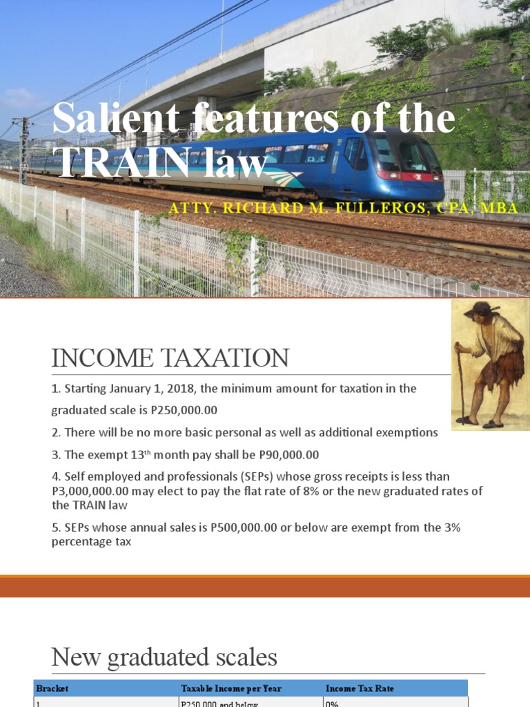 Salient Features of The TRAIN Law: Atty. Richard M. Fulleros, Cpa, Mba ...
