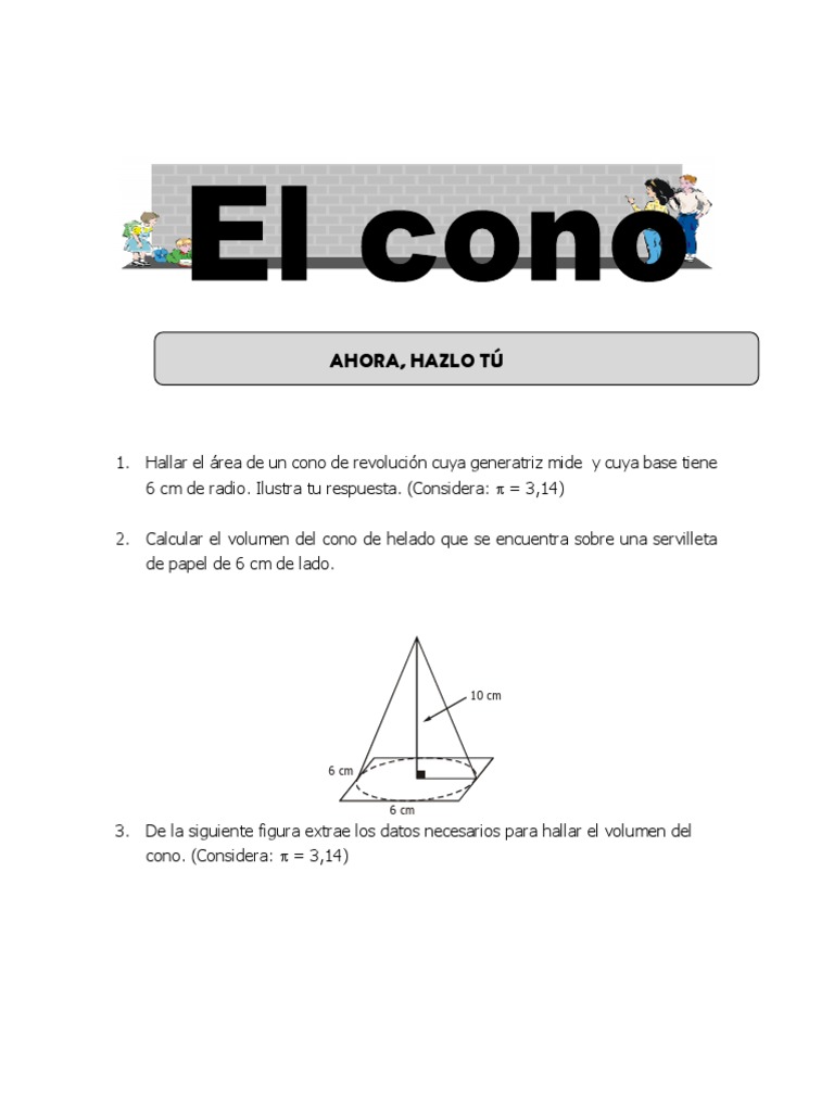 Geometría del Cono: Cálculos y Ejemplos | PDF | Métodos y materiales de ...