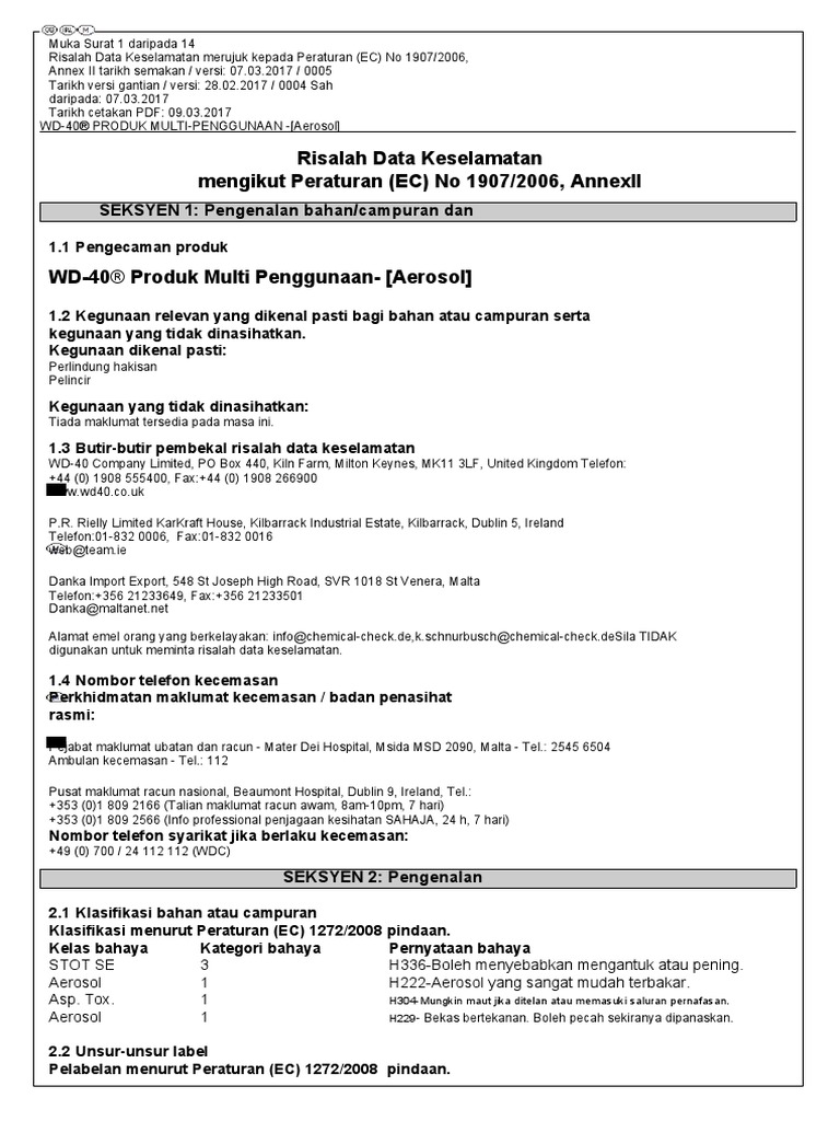 Sds Wd40 Bm Pdf
