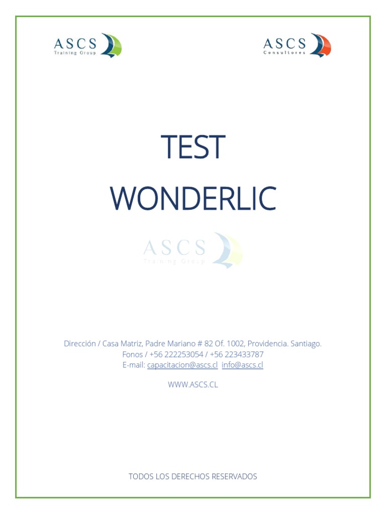 Test Wonderlic | PDF | Oración