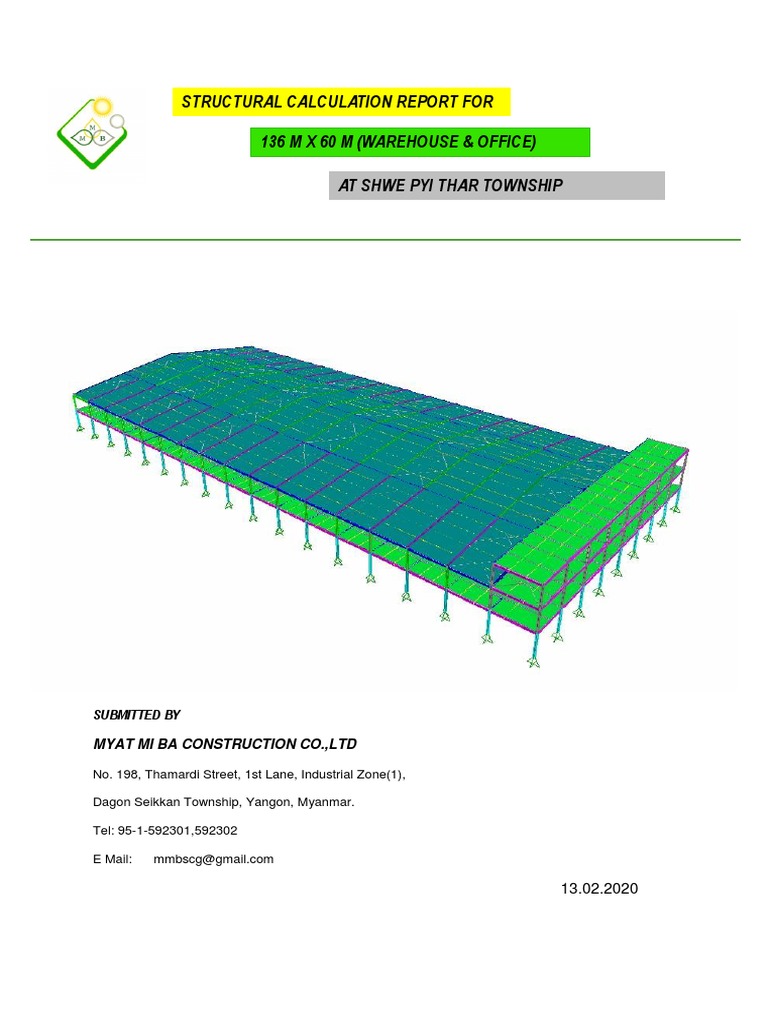 Thar Du Kan Calculation Report-13.02.2020 PDF | PDF | Civil Engineering ...