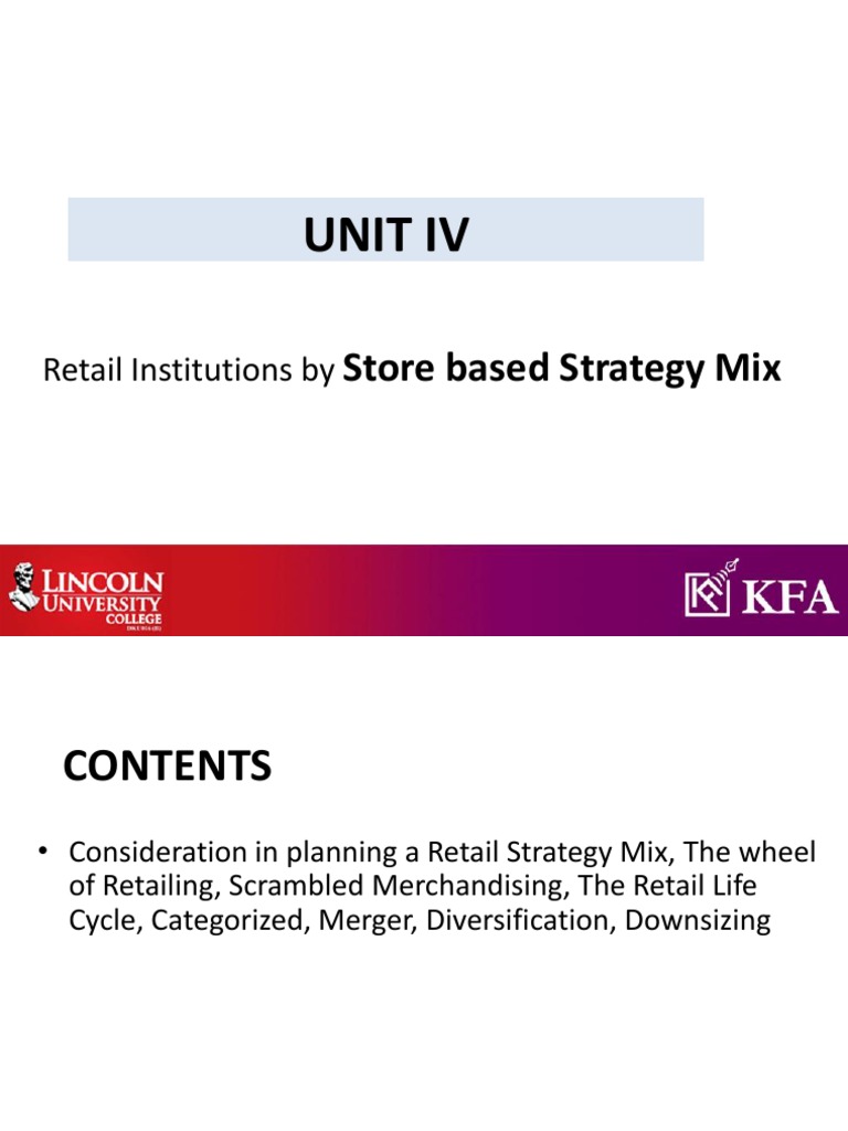 UNIT IV Retail Institutions by Store Based Strategy Mix | PDF | Big Box ...