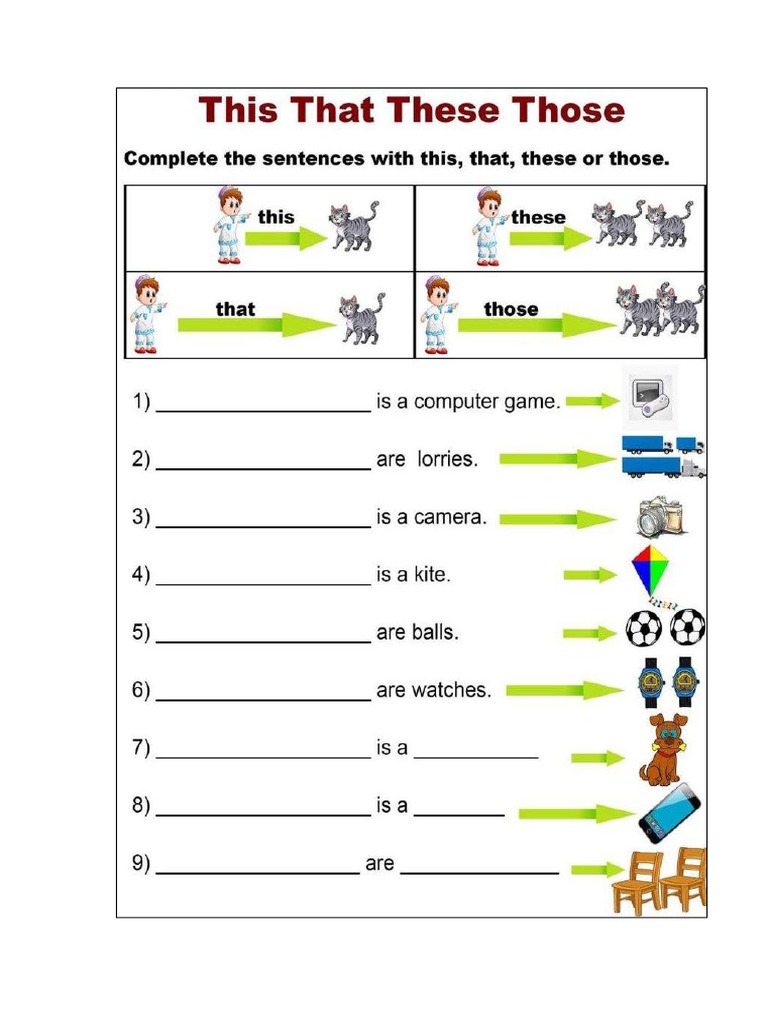 Worksheet - This That These Those | PDF