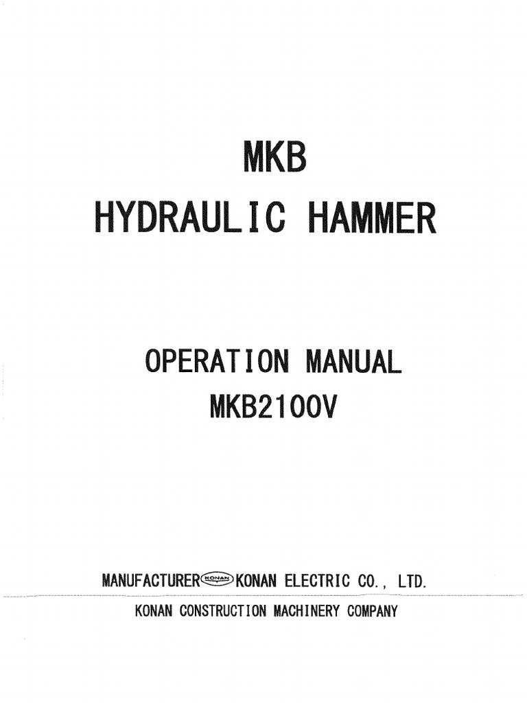 MKB2100V Operation Manual | PDF