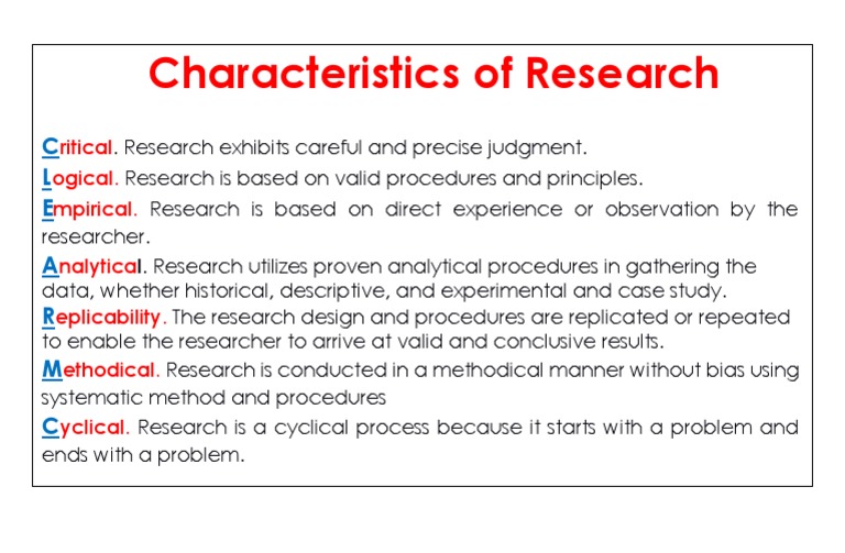 Characteristics of Research PDF | PDF