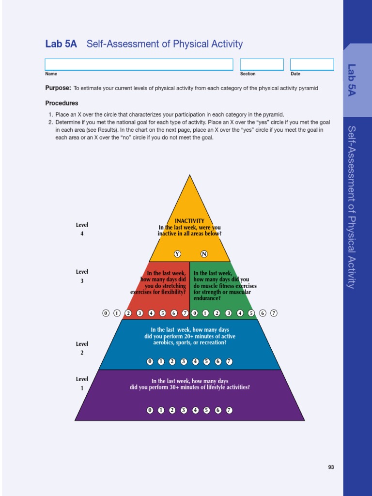 Physical Activity Assessment Corbin7e Lab 05 | PDF | Physical Fitness ...