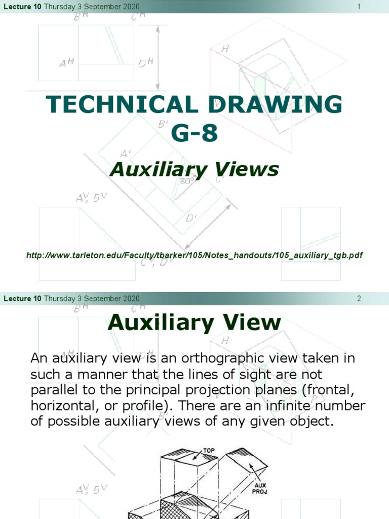 Technical Drawing G-8: Auxiliary Views | PDF | Geometry | Classical ...