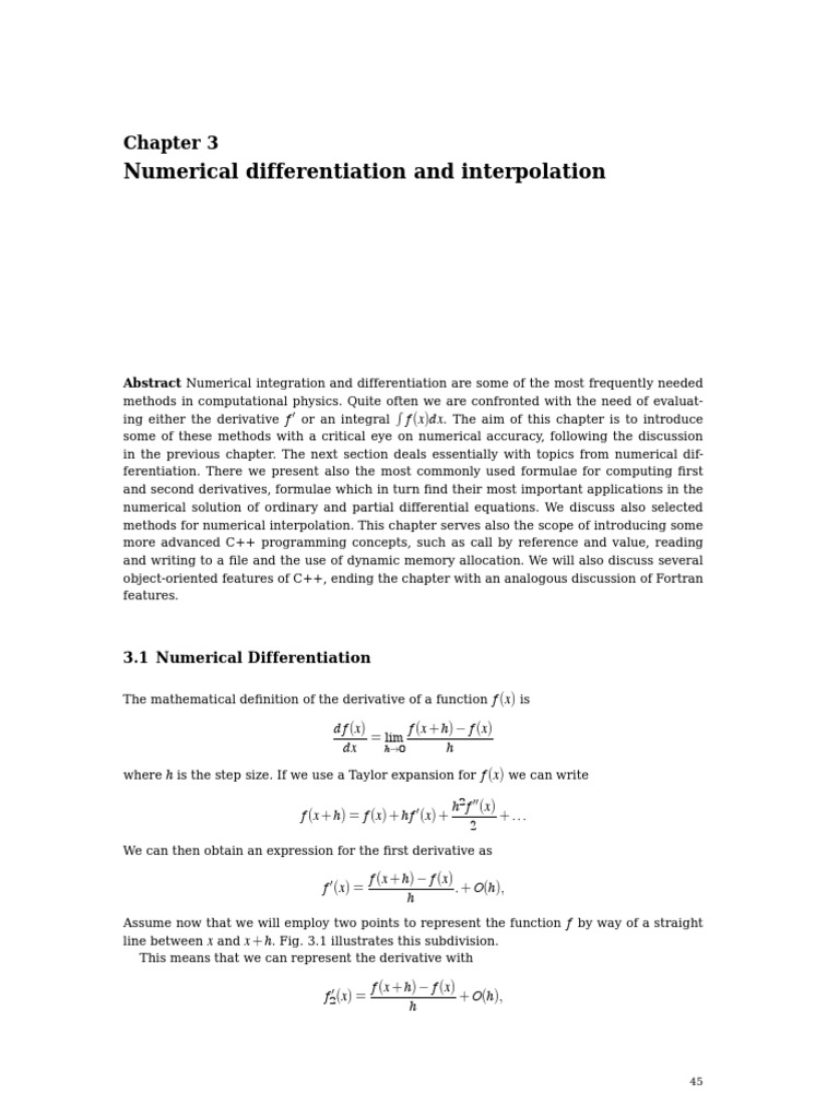 Numerical Method For Differentiation | Download Free PDF | Subroutine ...